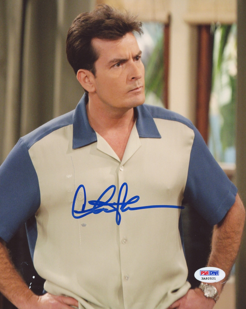 Charlie Sheen Signed "Two and a Half Men" 8x10 Photo (PSA COA ...