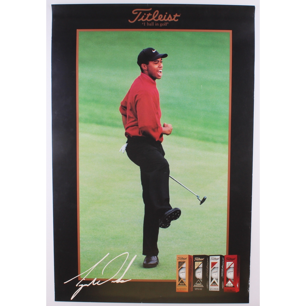 Tiger Woods 24" x 36" Vintage Titleist Golf Poster | Pristine Auction