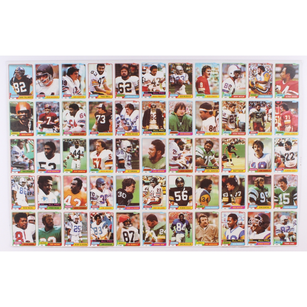 Uncut Sheet of 1981 Topps Football Cards | Pristine Auction