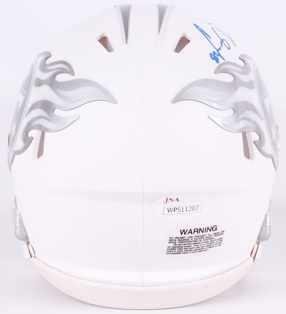 Corey Davis Signed Titans Custom Matte White ICE Mini Speed Helmet (JSA ...