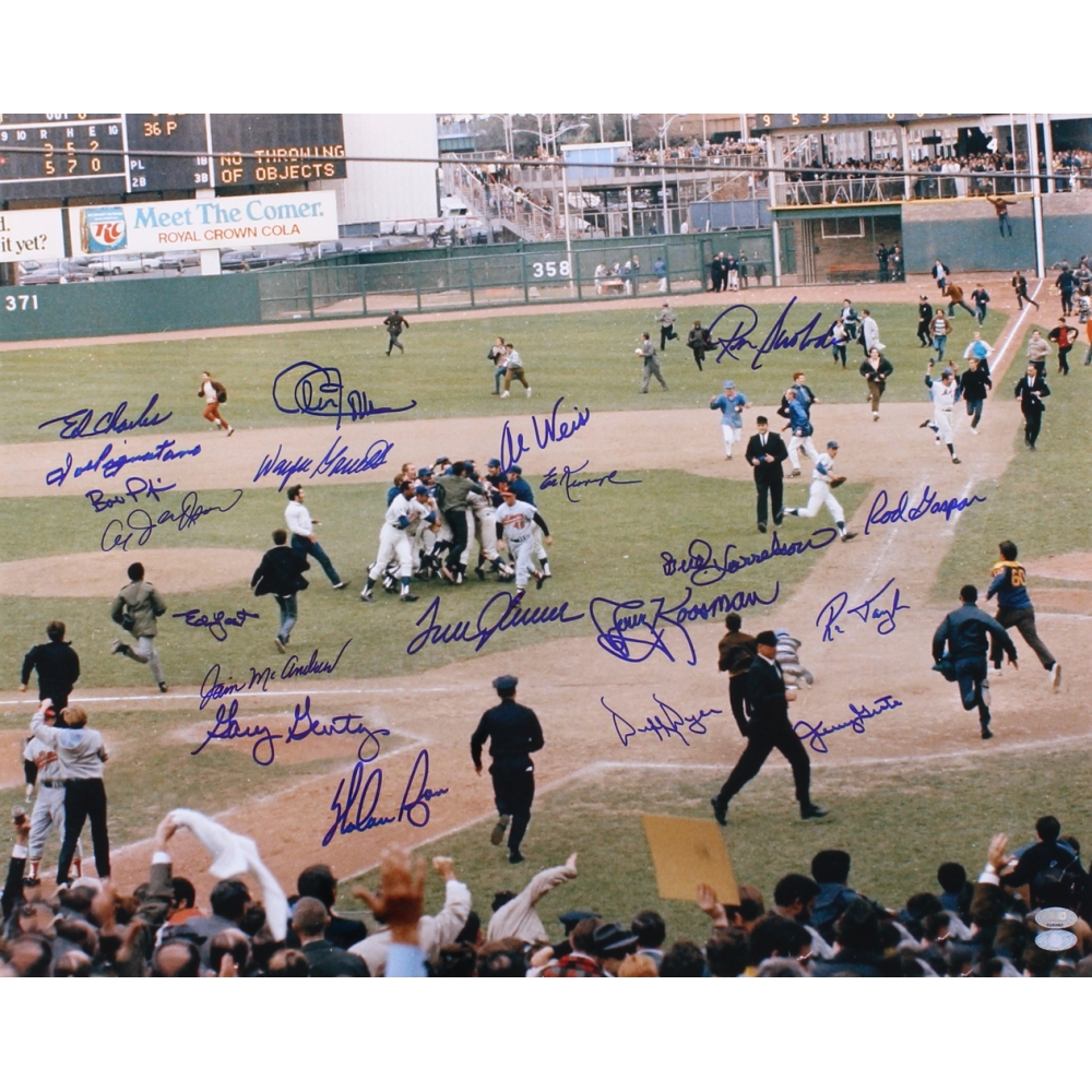 1969 Mets Team-Signed 16x20 Photo with (20) Signatures Including Nolan ...