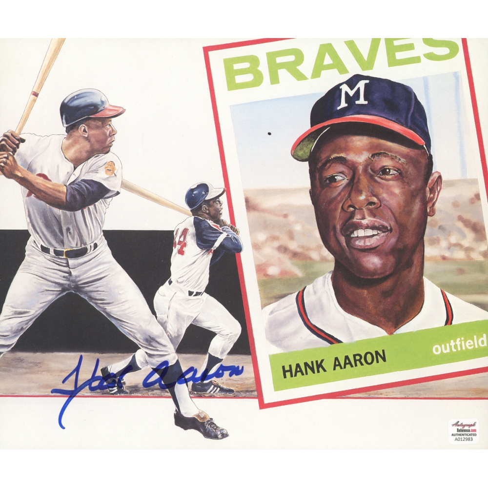 Hank Aaron Signed Braves 8x10 Photo (Autograph Reference COA ...