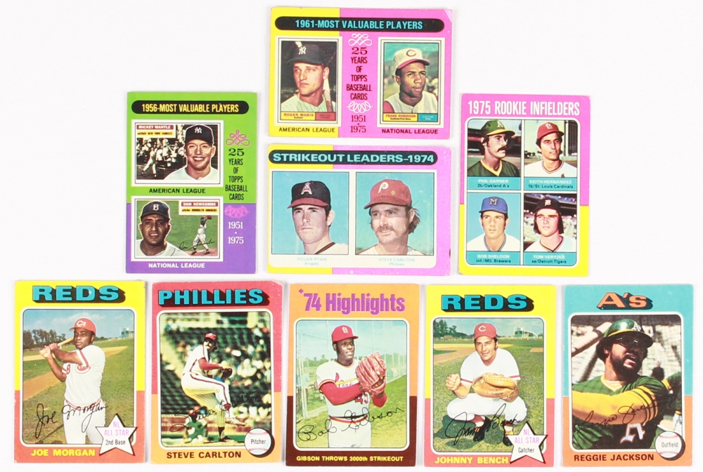 Lot of (30) 1975 Topps Baseball Cards with #260 Johnny Bench, #180 Joe ...