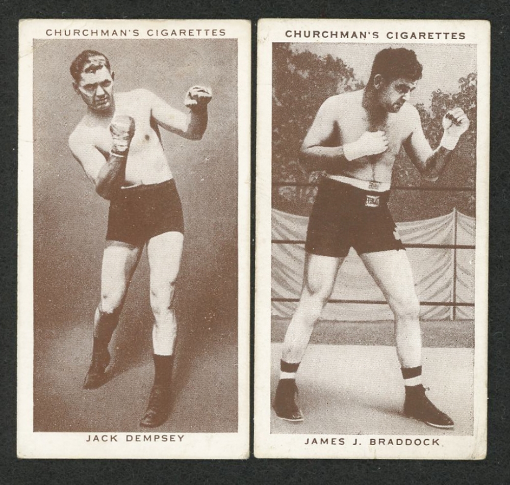 Lot of (2) 1938 Churchman's Cigarettes "Boxing Personalities" with #6 ...