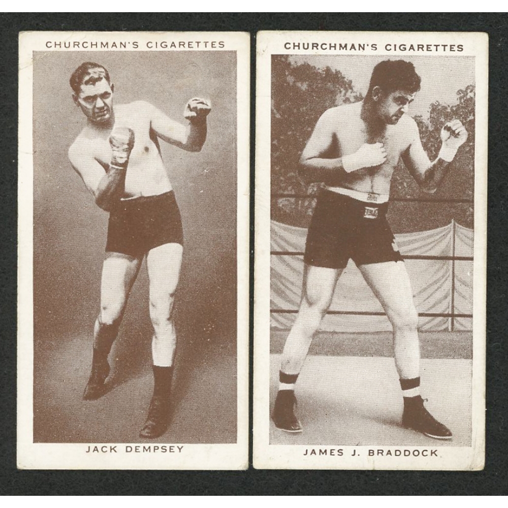 Lot of (2) 1938 Churchman's Cigarettes "Boxing Personalities" with #6 ...