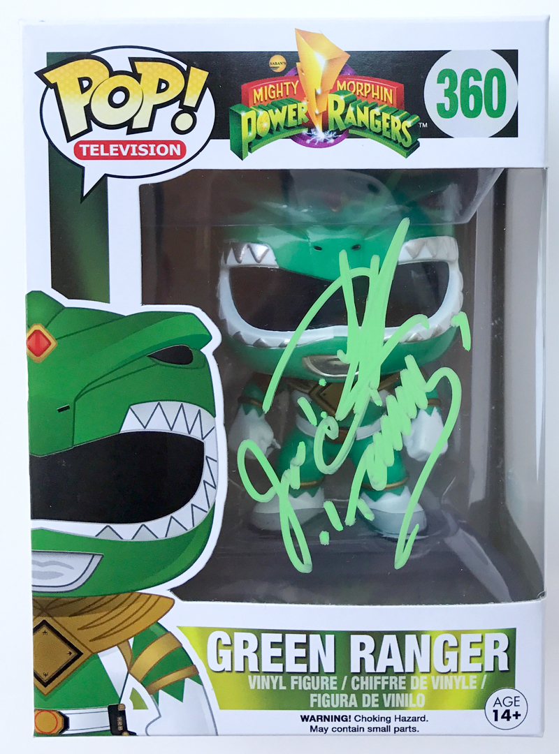 Jason David Frank Signed "Power Rangers" Green Power Ranger Funko Pop ...