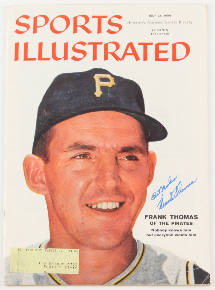 Frank Thomas Signed Pirates Vintage 1958 Sports Illustrated Magazine ...