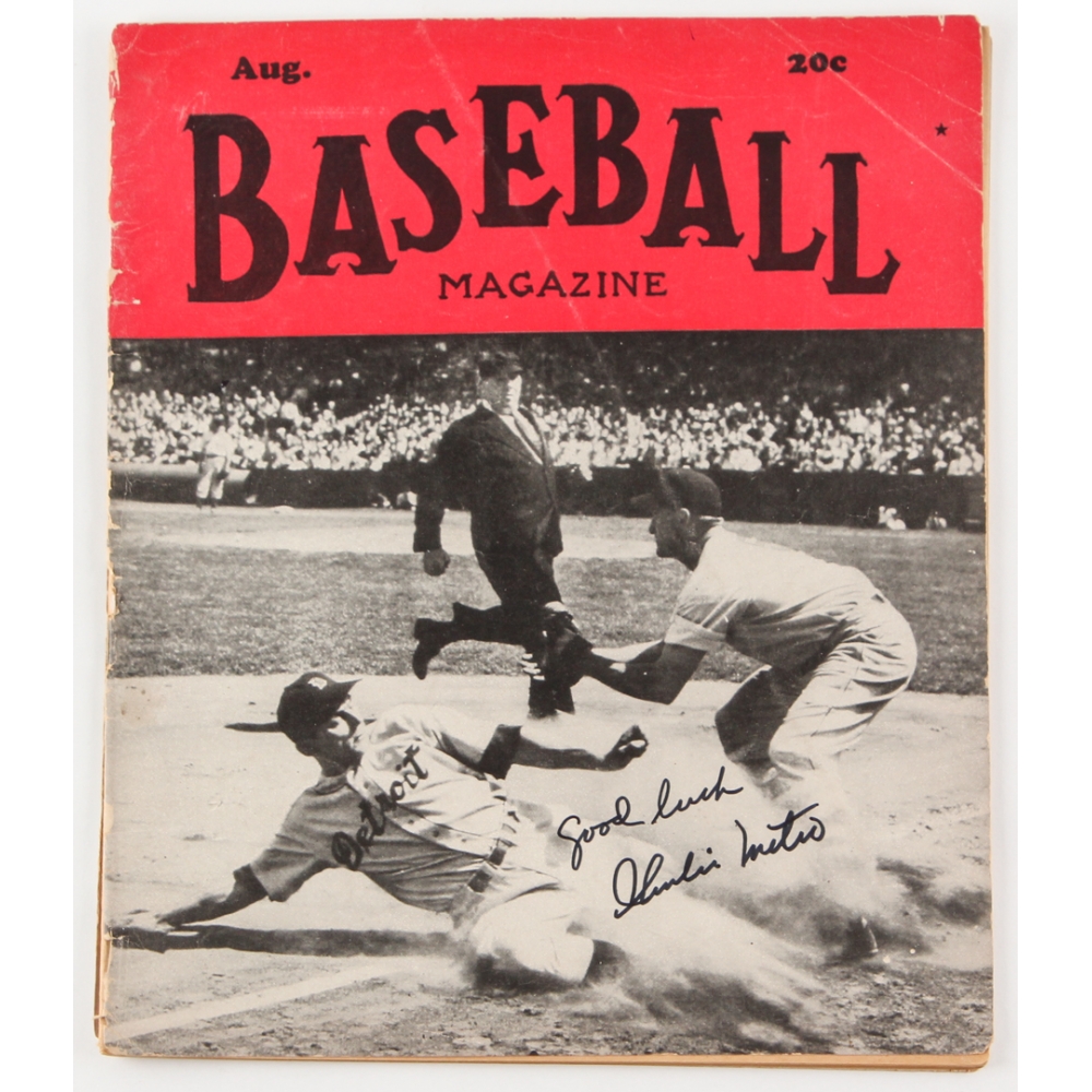 Charlie Metro Signed Tigers Vintage 1944 Baseball Magazine Inscribed ...