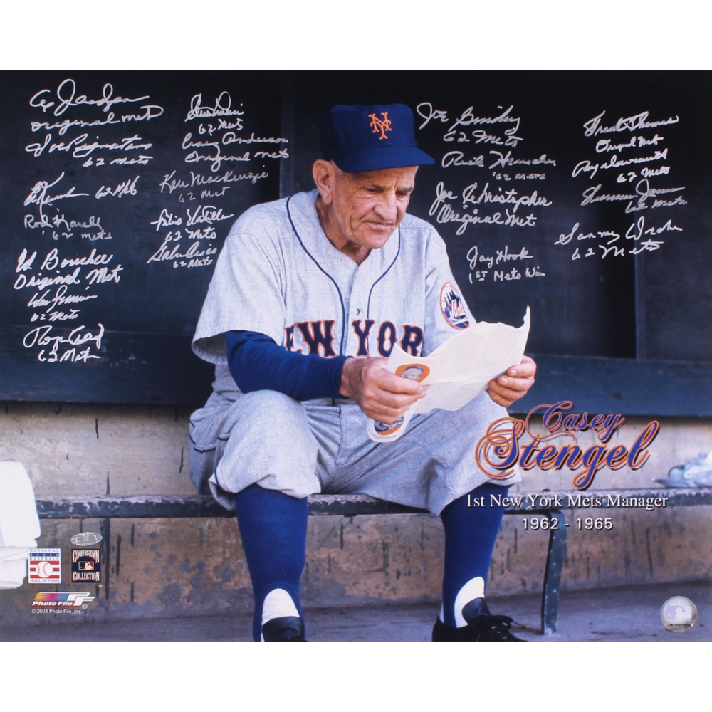 Casey Stengel 1969 Mets 16x20 Team-Signed Photo by (20) With Al Jackson ...