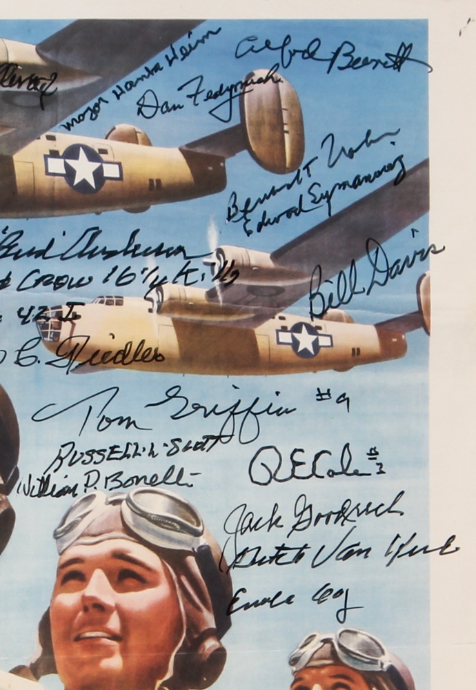 USAAF Veterans Aviation Cadet Training Poster 11" x 14" Photo Signed by ...