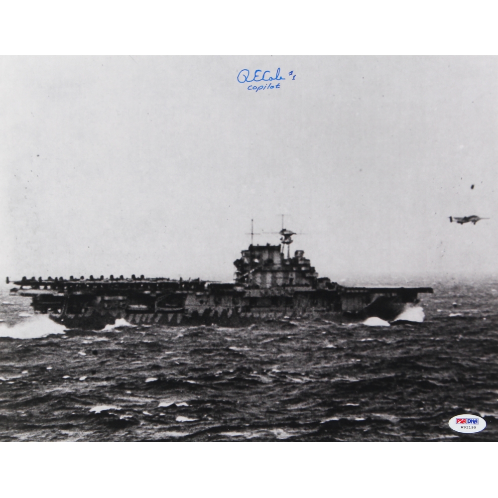 Richard E. Cole Signed 11x14 Doolittle Raid Launch Photograph Inscribed ...