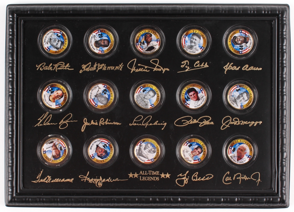 24k Gold "All-Time Legends" Merrick Mint Commemorative Coin Set of (15 ...