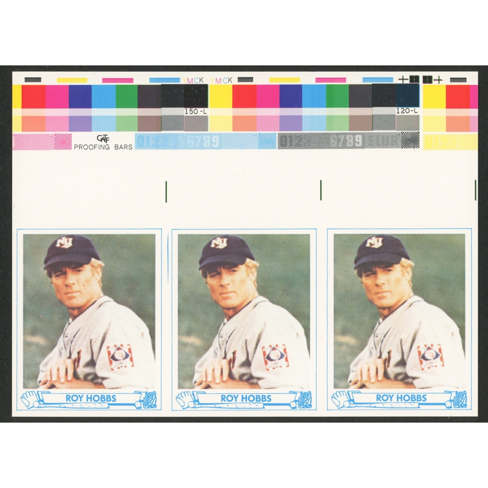 Robert Redford "Roy Hobbs" Un-Cut Baseball Card Sheet Film Prop Replica ...