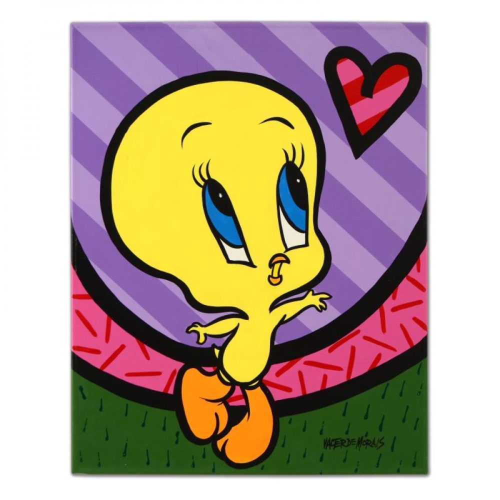 Valter Morais Signed "Tweety Bird" 16x20 Original Acrylic Painting on ...