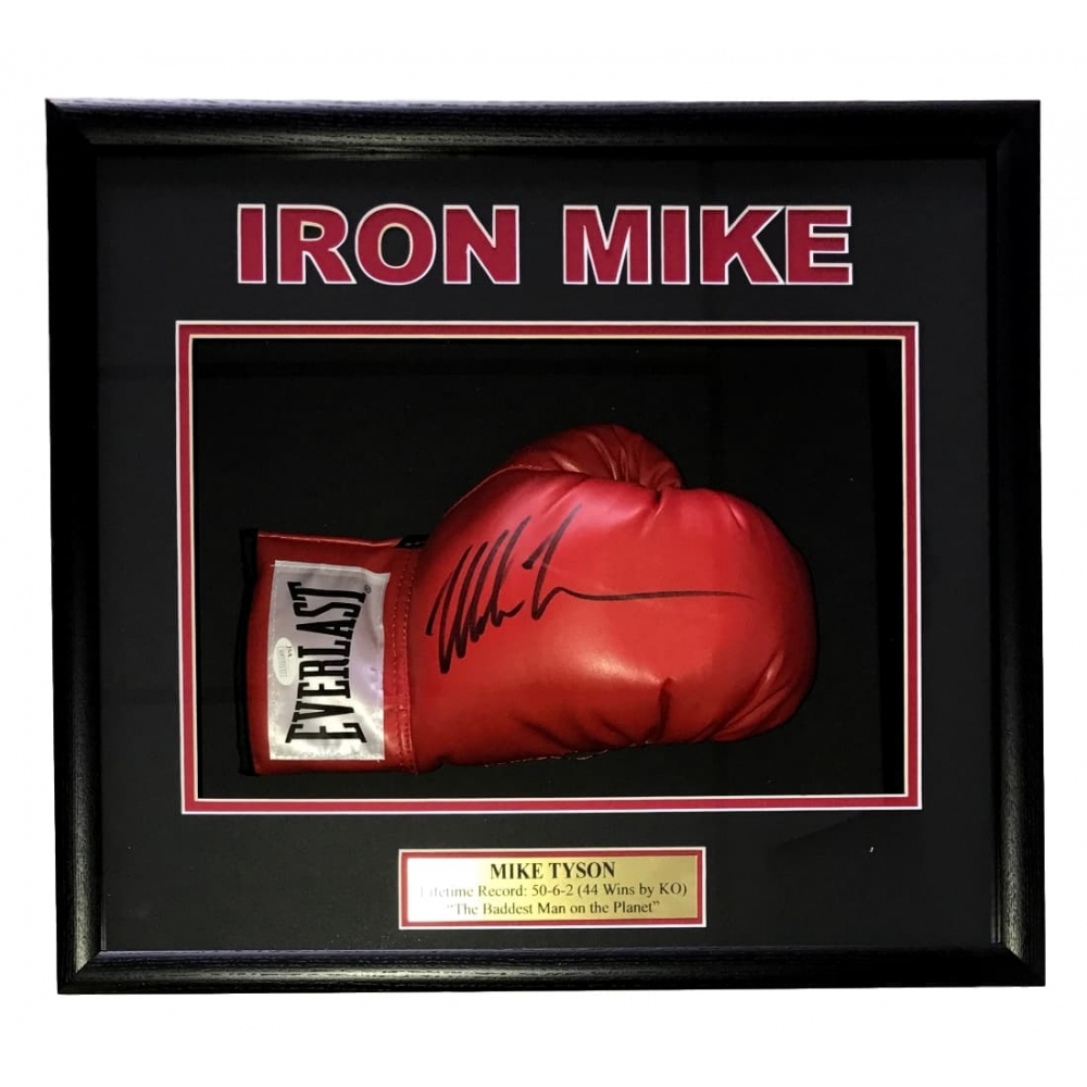 Mike Tyson Signed "Iron Mike" 18x19x4 Custom Framed Boxing Glove ...