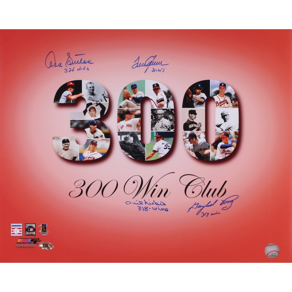 "300 Win Club" 16x20 Photo Signed By (4) with Tom Seaver, Gaylord Perry ...