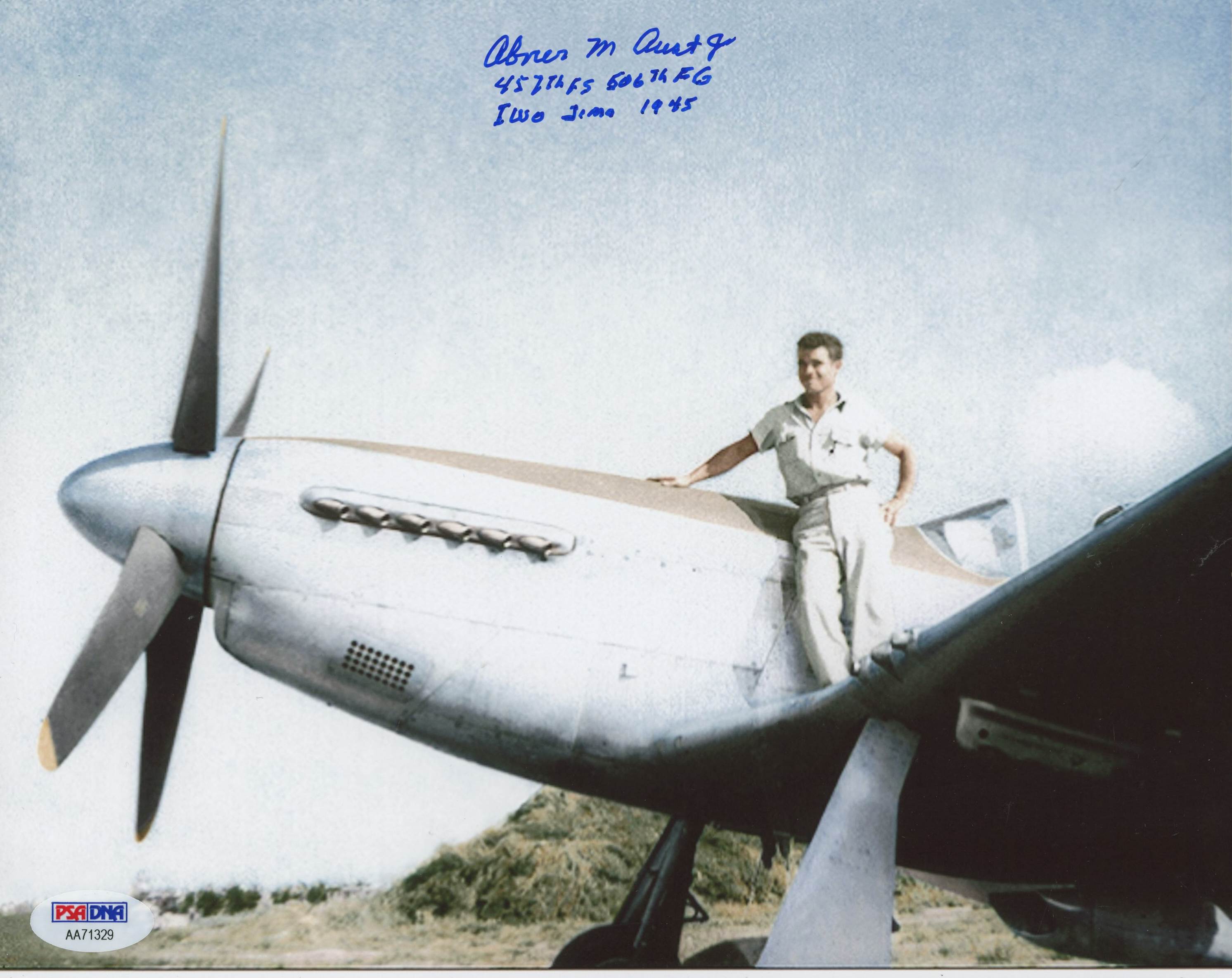WWII Ace Abner Aust Jr. Signed WWII 8x10 Photo With (3) Inscriptions ...
