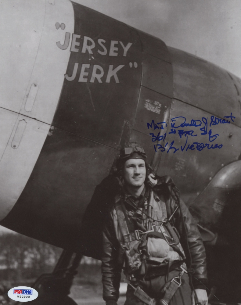 WWII Ace Donald Strait Signed WWII 8x10 Photo With (3) Inscriptions ...