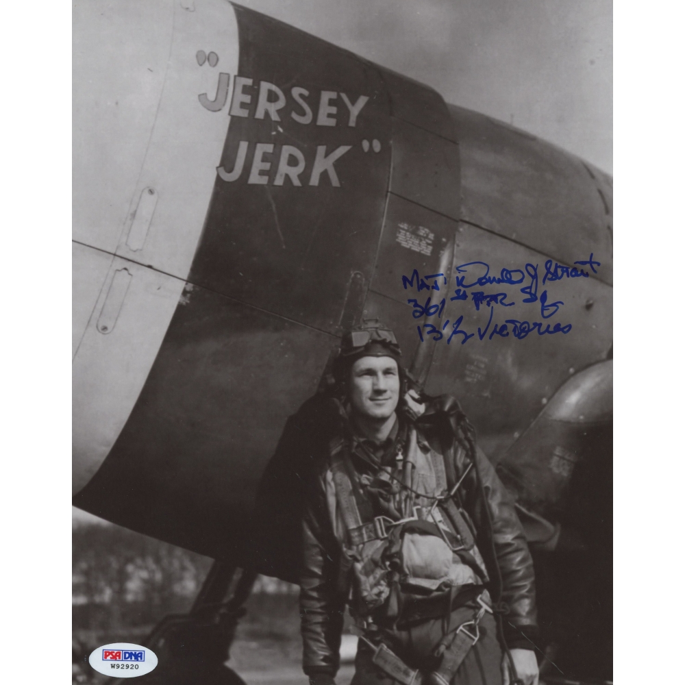 WWII Ace Donald Strait Signed WWII 8x10 Photo With (3) Inscriptions ...