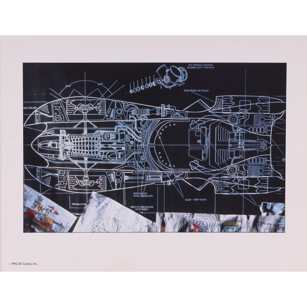 1992 DC Comics Batman "Batmobile Blueprints" Limited Edition 11" x 14 ...