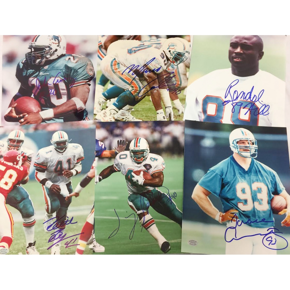 Lot of (6) Signed Miami Dolphins 8x10 Photos with Trace Armstrong ...