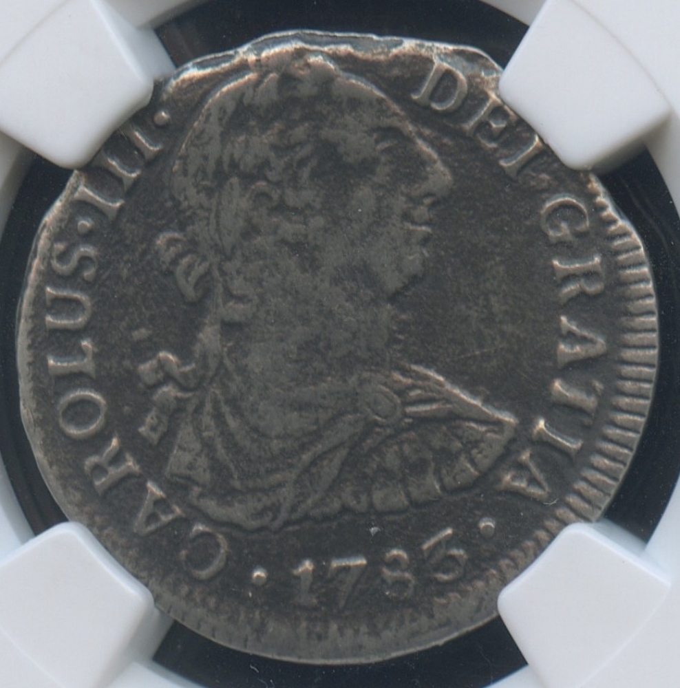 1783 2 Reales MO FF Silver Shipwreck Coin from the El Cazador (NGC ...