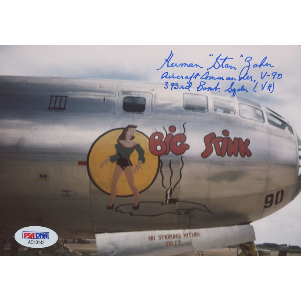 Herman S. Zahn Jr. Signed "Big Stink" 5"x7" Photo Inscribed "Aircraft ...