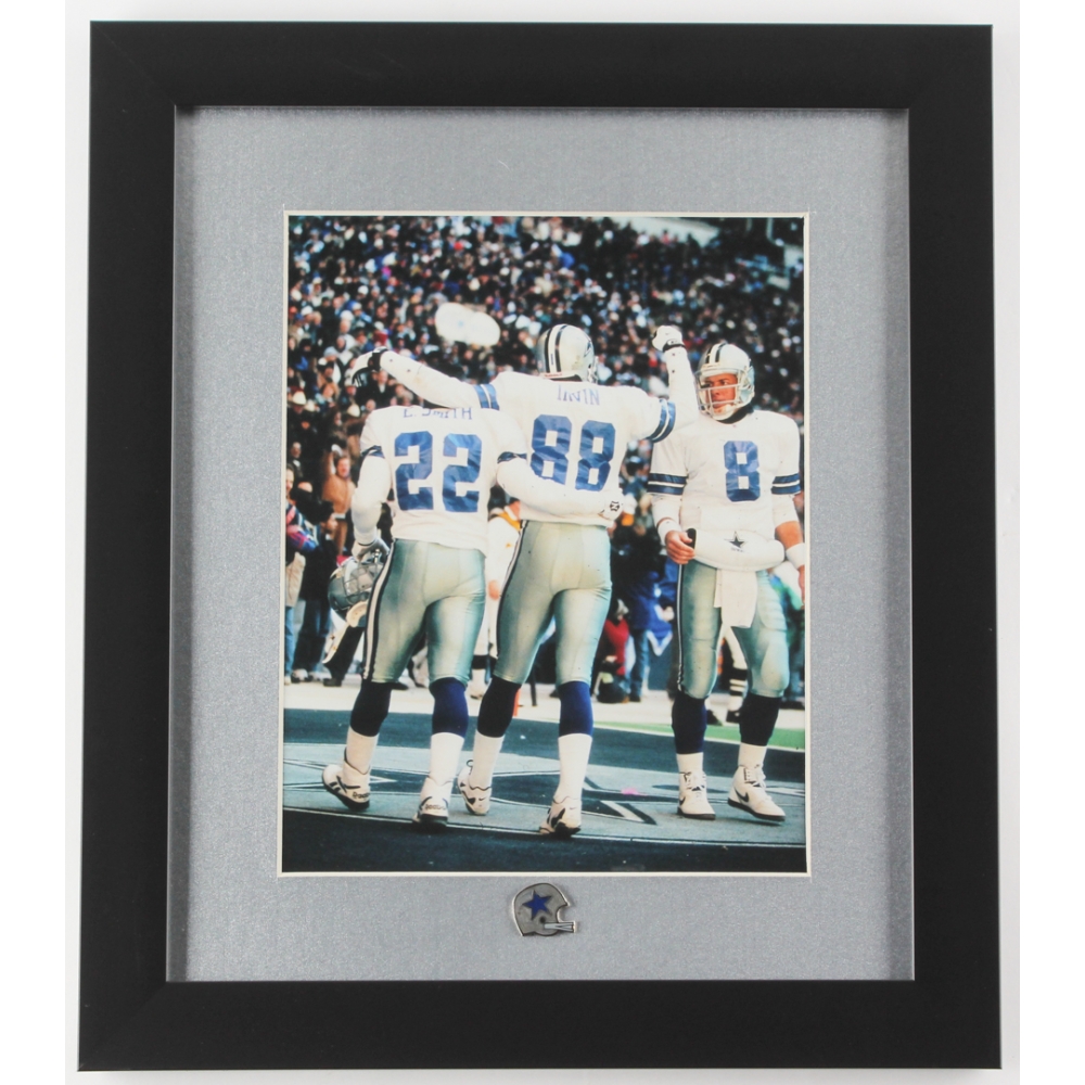 Troy Aikman, Emmitt Smith & Michael Irvin Cowboys 13" x 15" Custom Framed Photo Display with Pin ...