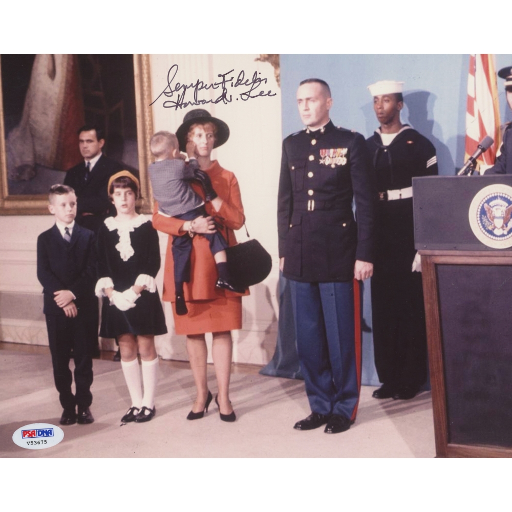 Vietnam MOH Howard V. Lee Signed 8x10 Photo Inscribed "Semper Fidelis ...