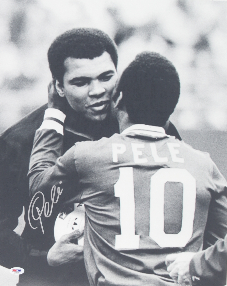 Pele Signed Team Brazil 16x20 Photo with Muhammad Ali (PSA COA ...