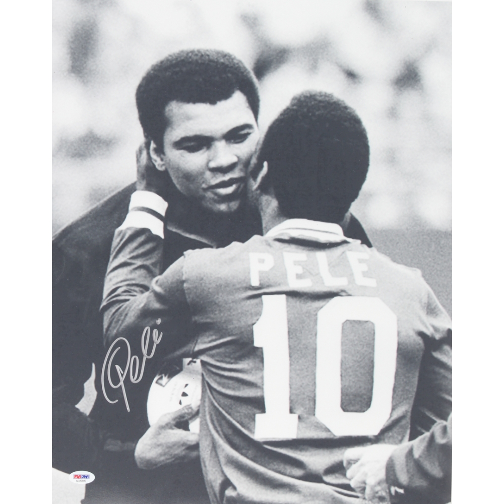 Pele Signed Team Brazil 16x20 Photo with Muhammad Ali (PSA COA ...