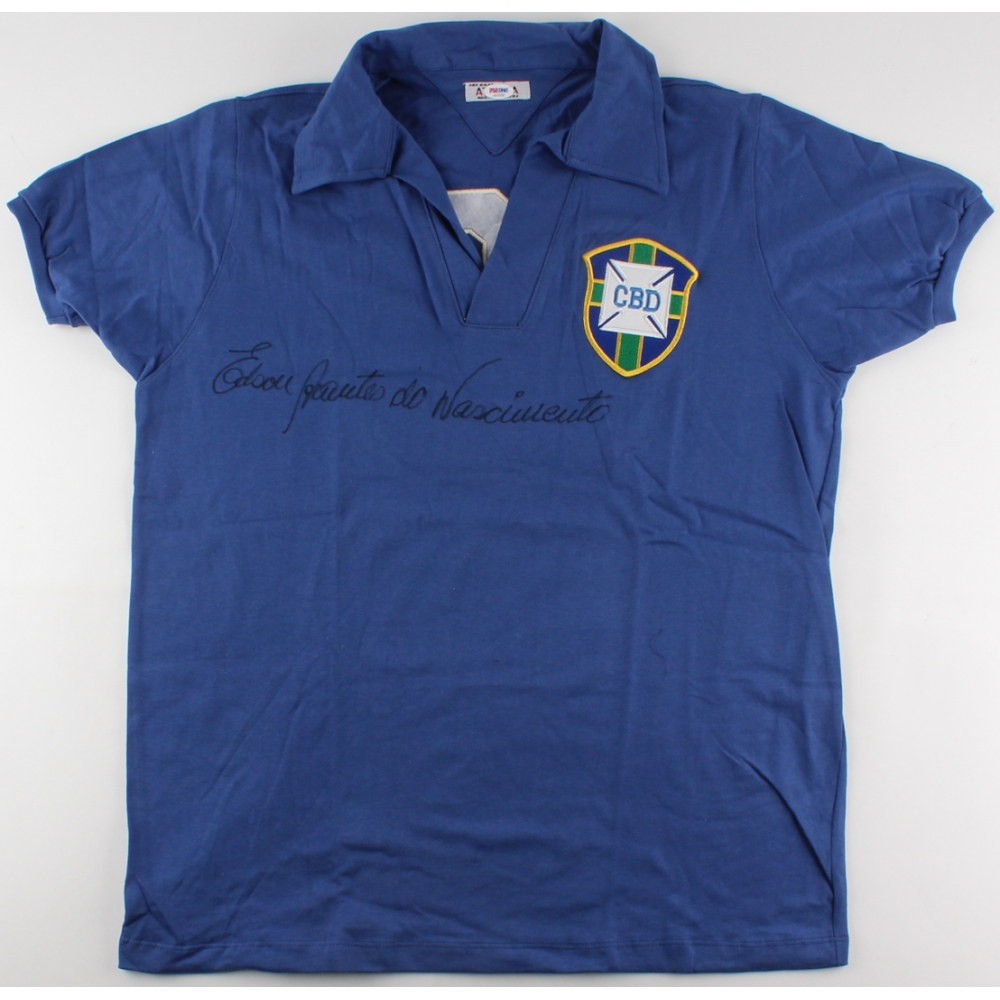 Pele Signed Brazil 1958 World Cup Jersey with Full Name "Edson Arantes ...
