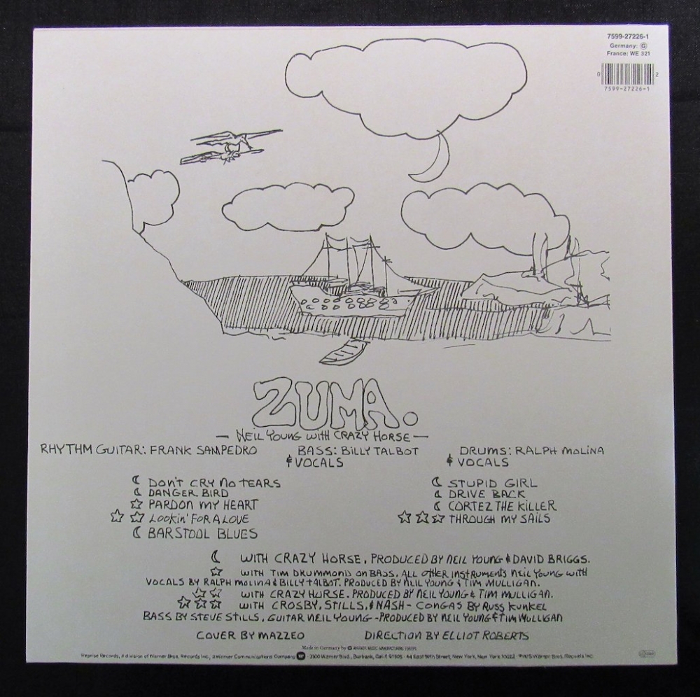 Neil Young Signed Crazy Horse "Zuma" Vinyl Record Album (JSA Hologram ...