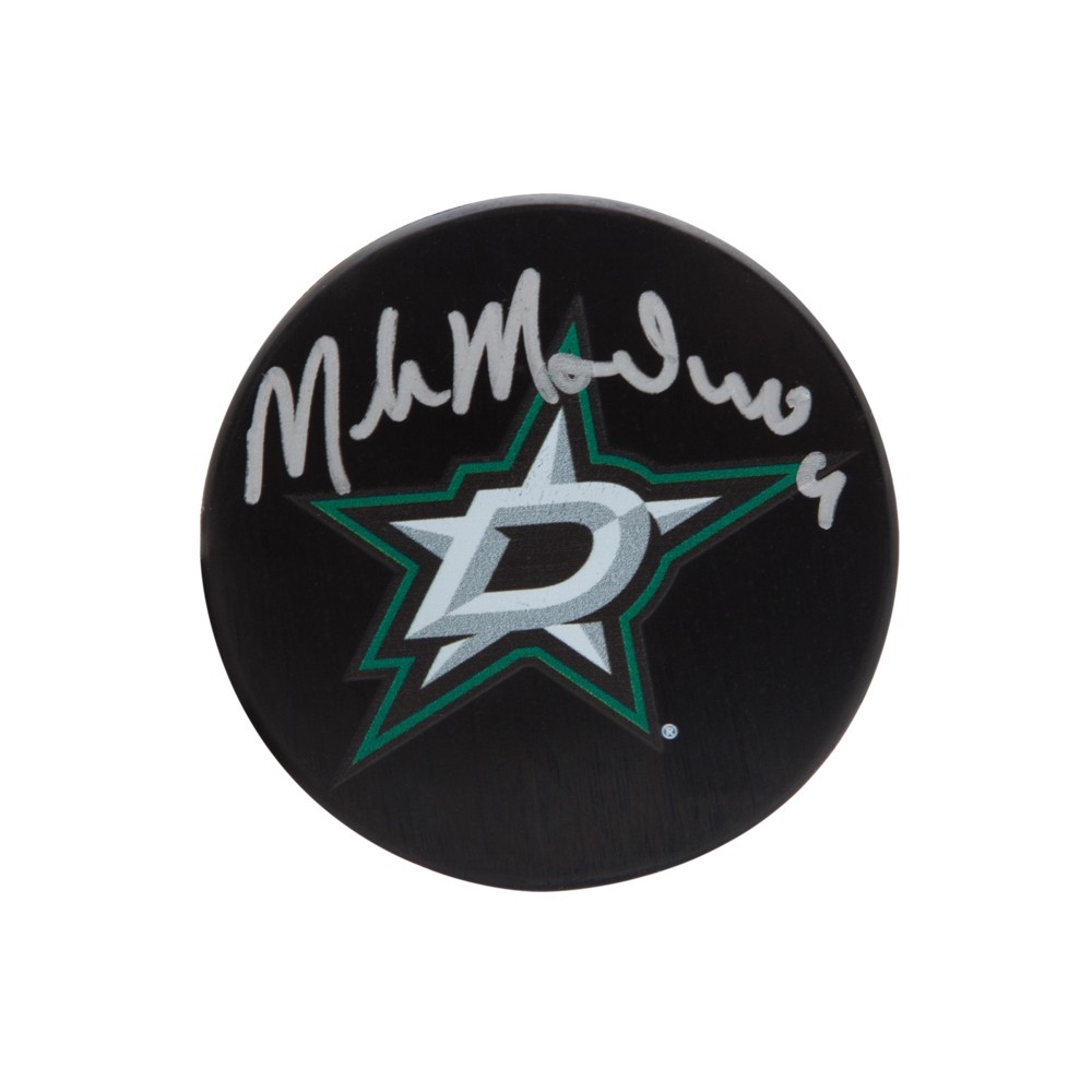 Mike Modano Signed Stars Logo Hockey Puck (UDA COA) | Pristine Auction