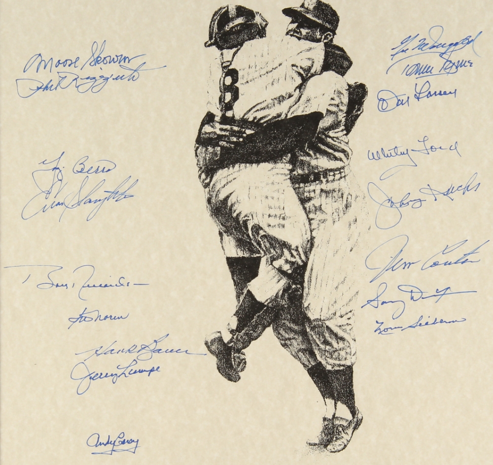 1956 Yankees 21x25 Custom Framed Display Team-Signed by (17) with Don ...