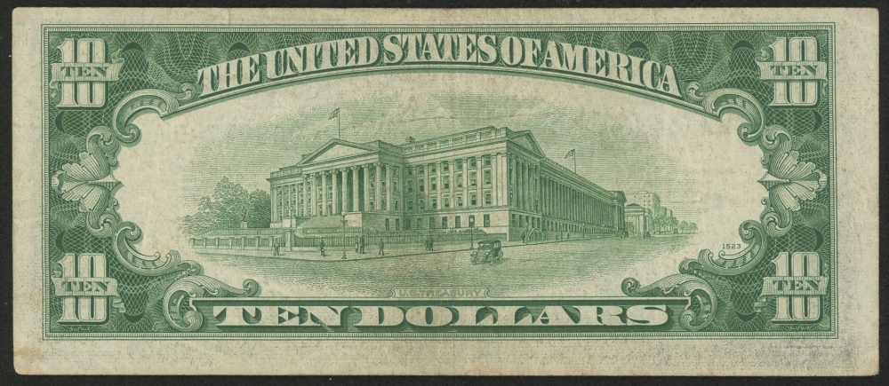 1953 Star Note $10 Ten-Dollar Blue Seal Silver Certificate Note ...
