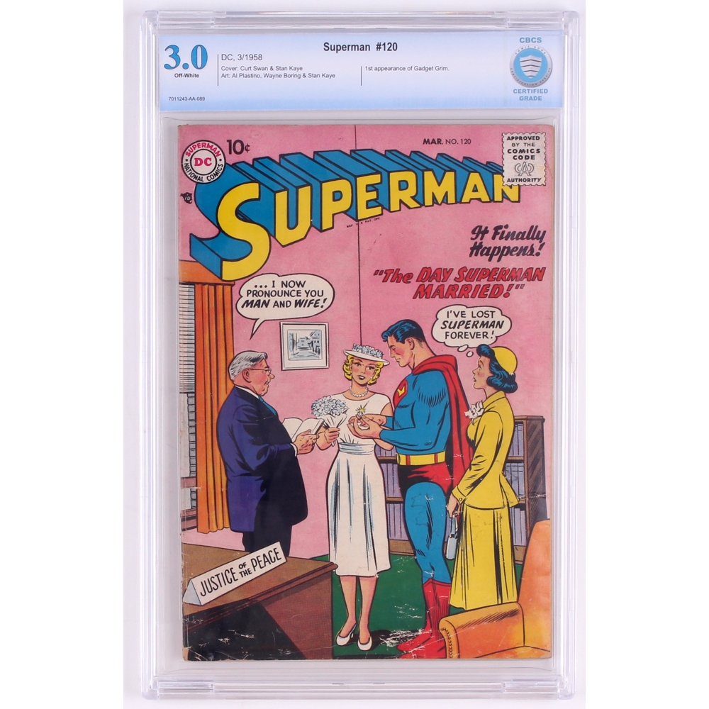 Vintage 1958 "The Day Superman Married!" #120 DC Comic Book (CBCS ...
