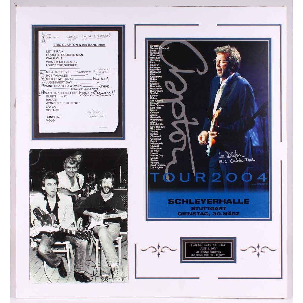 Lee Dickson Signed 29x31.5 Custom Matted Eric Clapton Concert Used Set ...