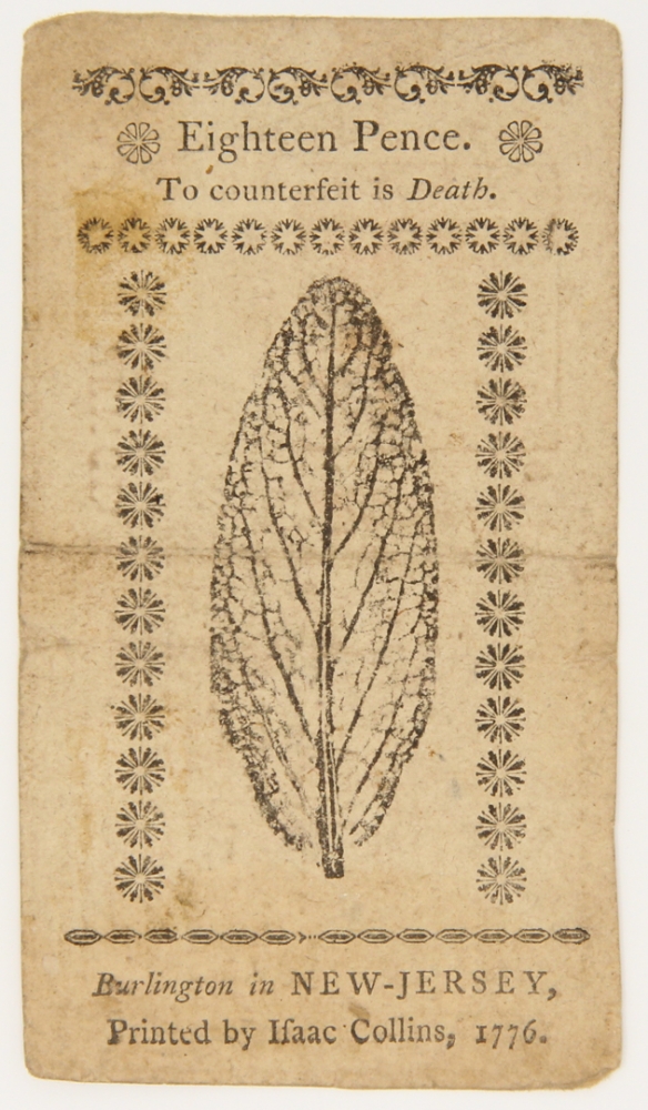 1776 New Jersey 18p. Eighteen-Pence Colonial Currency Note - March 25th ...
