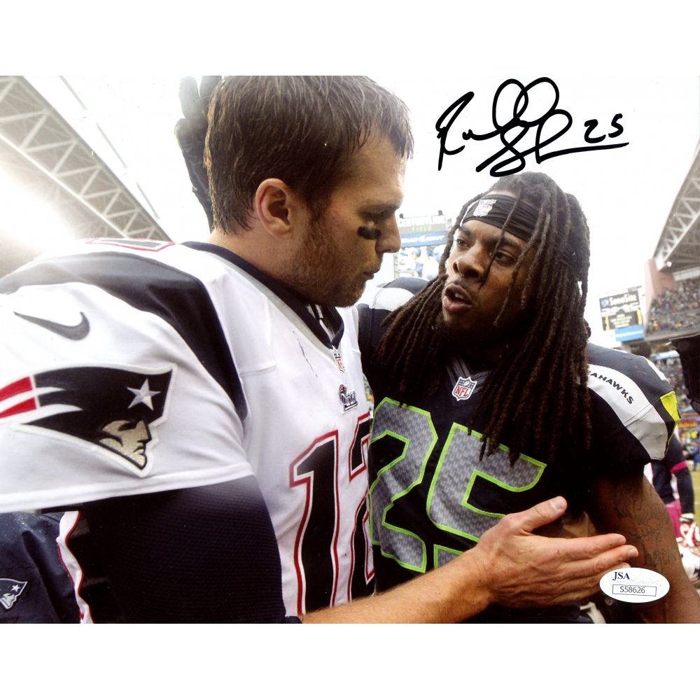 Richard Sherman Signed Seahawks 8x10 Photo with Tom Brady (JSA COA ...