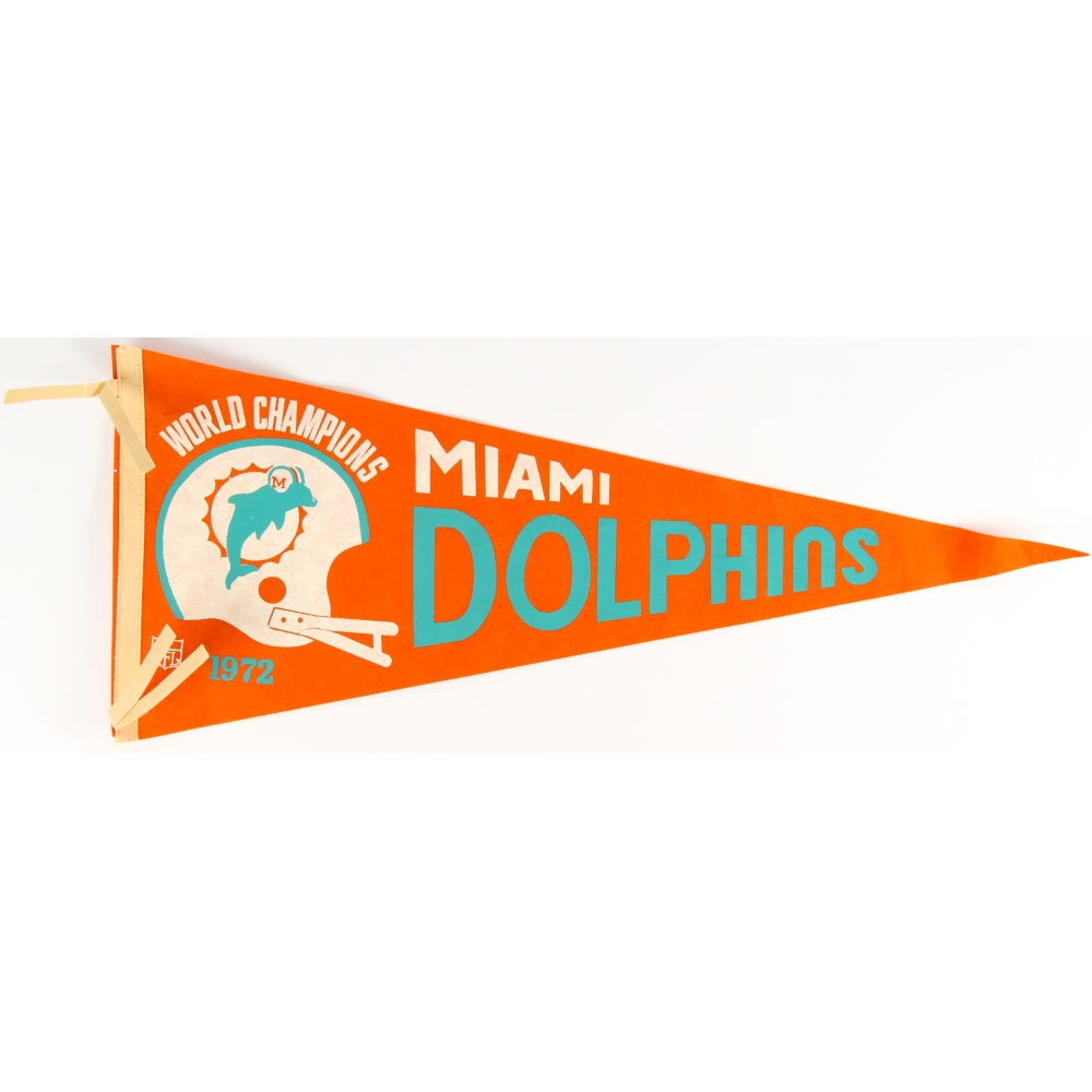 Vintage 1972 Miami Dolphins World Champions Pennant | Pristine Auction