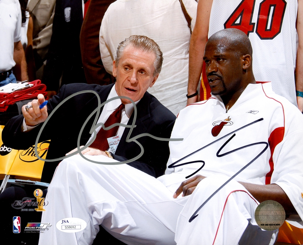 Pat Riley & Shaquille O'Neal Signed Heat 8x10 Photo (JSA COA ...