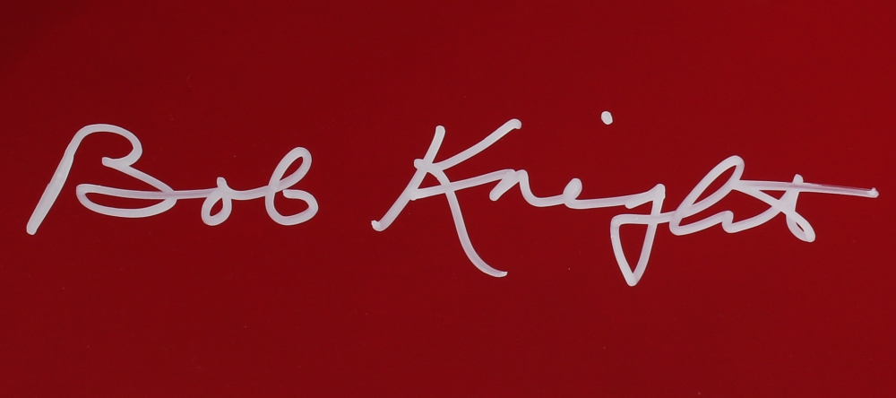 Bob Knight Signed Red Metal Folding Chair (PSA COA) | Pristine Auction