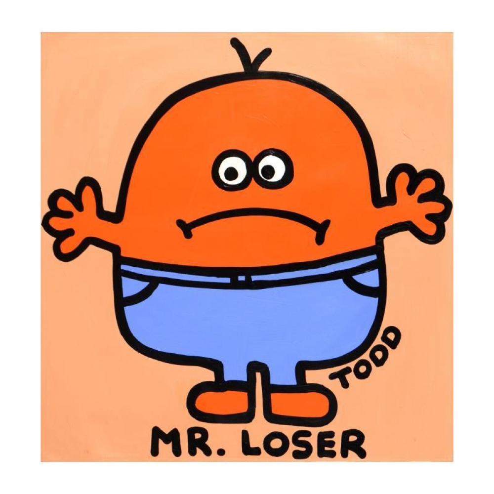 Todd Goldman Signed "Mr Loser" 36x36 Original Acrylic Painting on ...