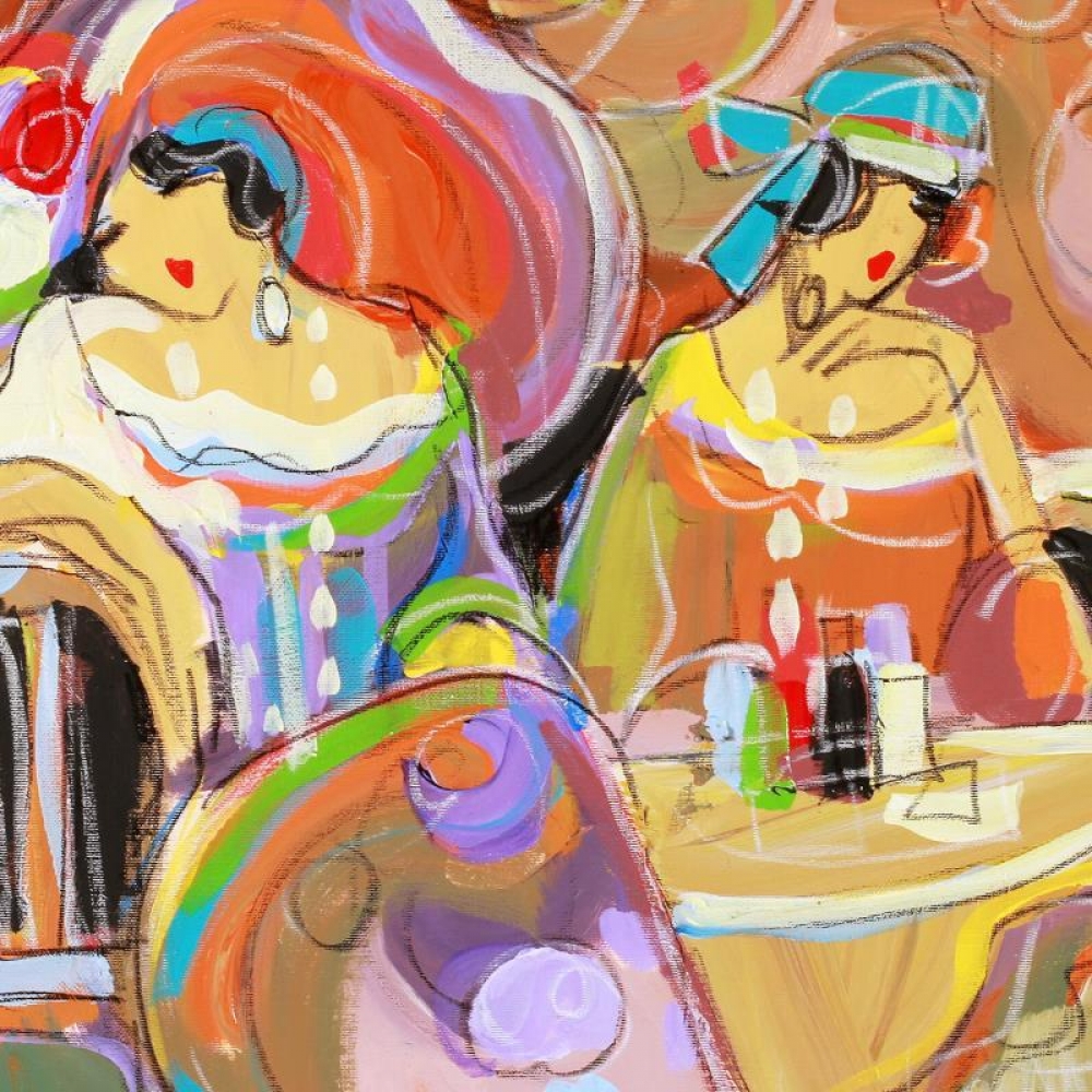 Isaac Maimon Signed "Moments To Treasure" 22x22 Original Acrylic ...