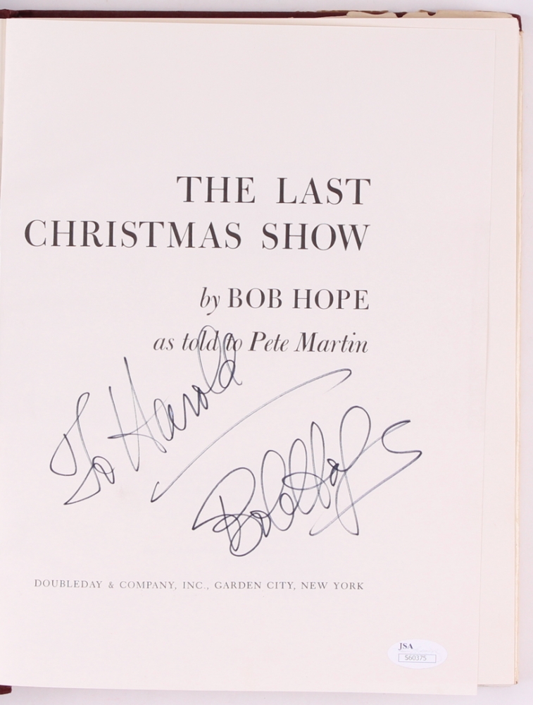 Bob Hope Signed "The Last Christmas Show" Hardcover Book (JSA COA ...