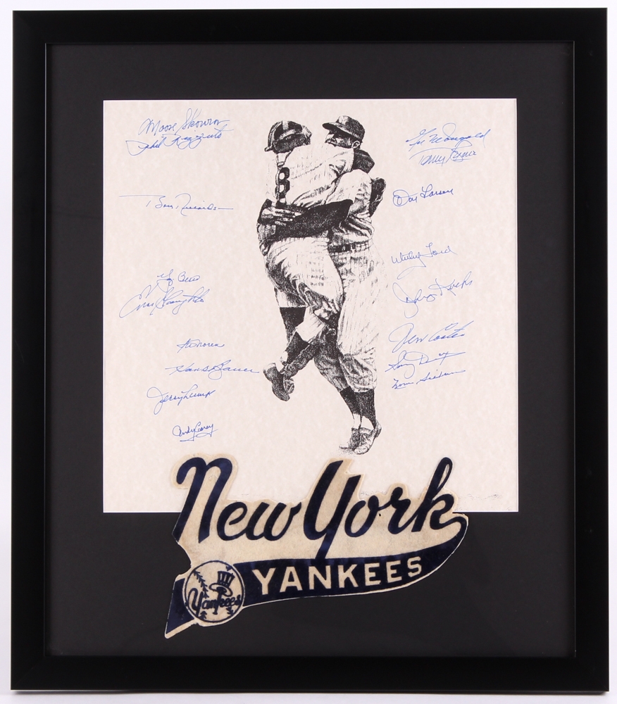 1956 New York Yankees 21x24 Custom Framed Lithograph Display Team ...