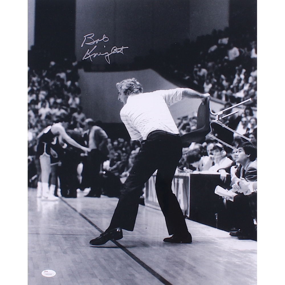 Bobby Knight Signed Indiana Hoosiers "Throwing Chair" 16x20 Photo (JSA ...