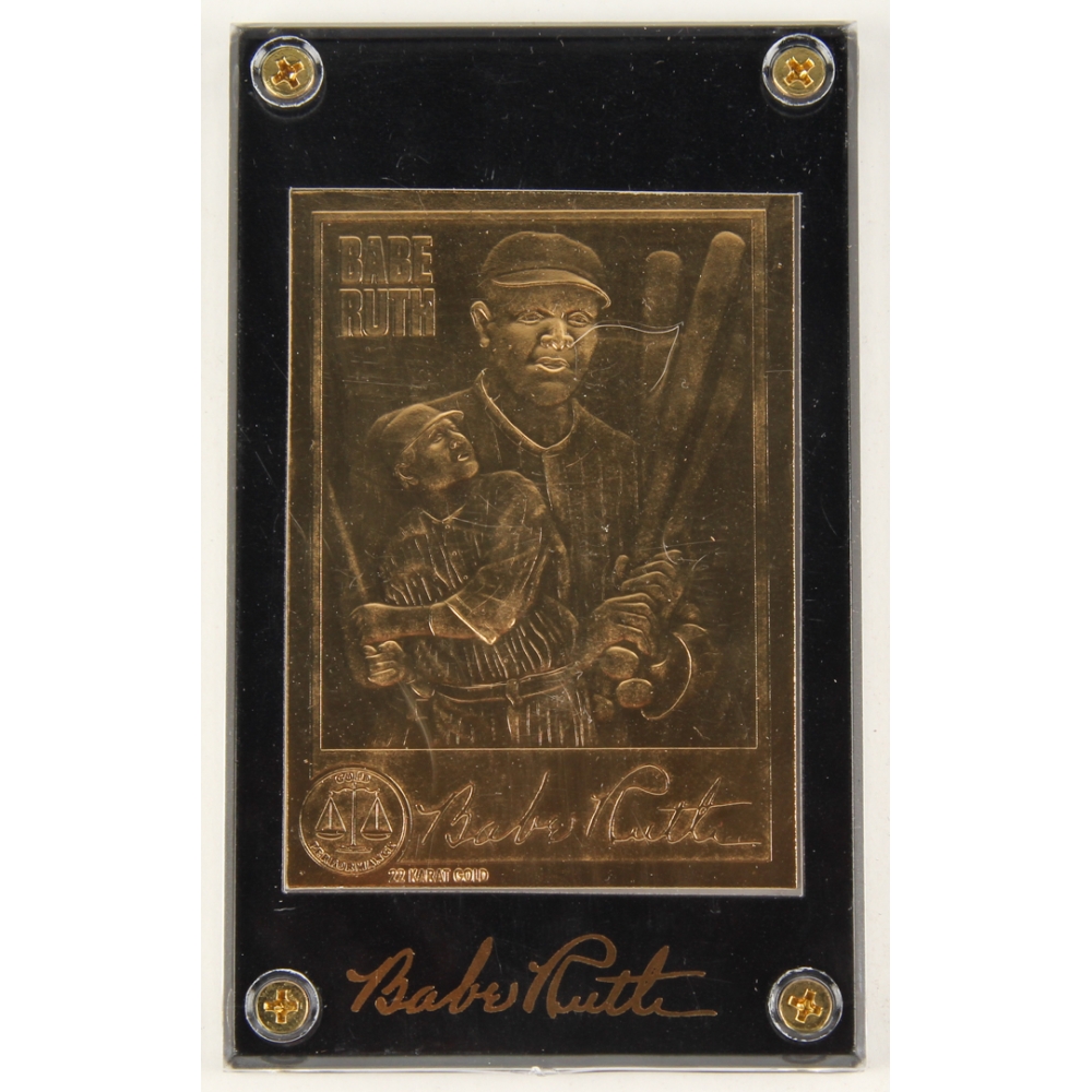Babe Ruth 22kt Gold Performance Baseball Card | Pristine Auction