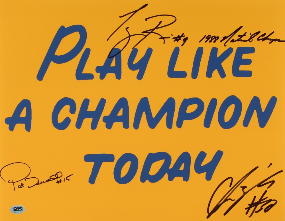 Tony Rice, Pat Terrell & Chris Zorich Signed Notre Dame Fighting Irish ...